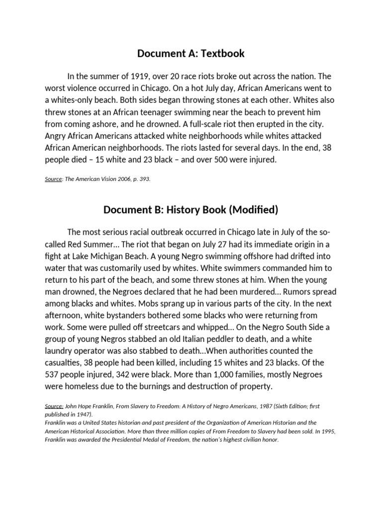 Chicago Race Riots of 1919 - Student Resources | PDF | African Diaspora ...