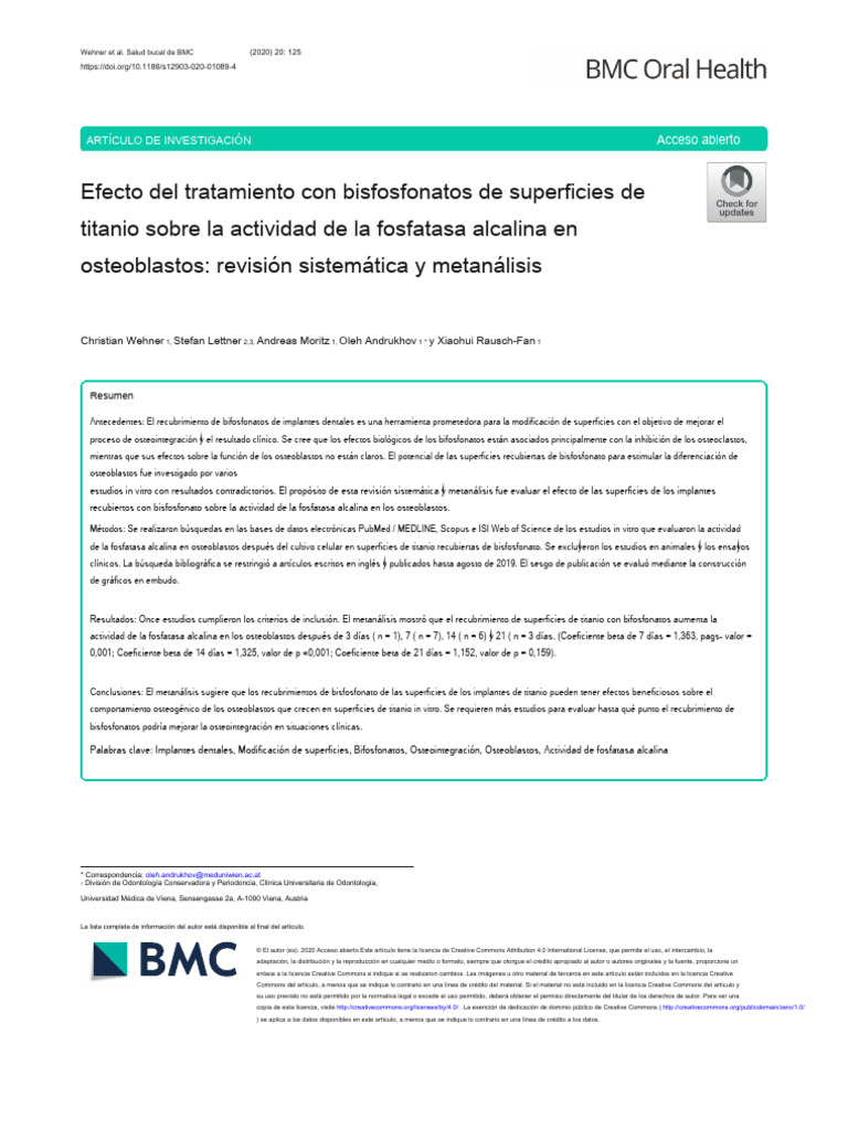 10 1186@s12903-020-01089-4 en Es | PDF | Metaanálisis