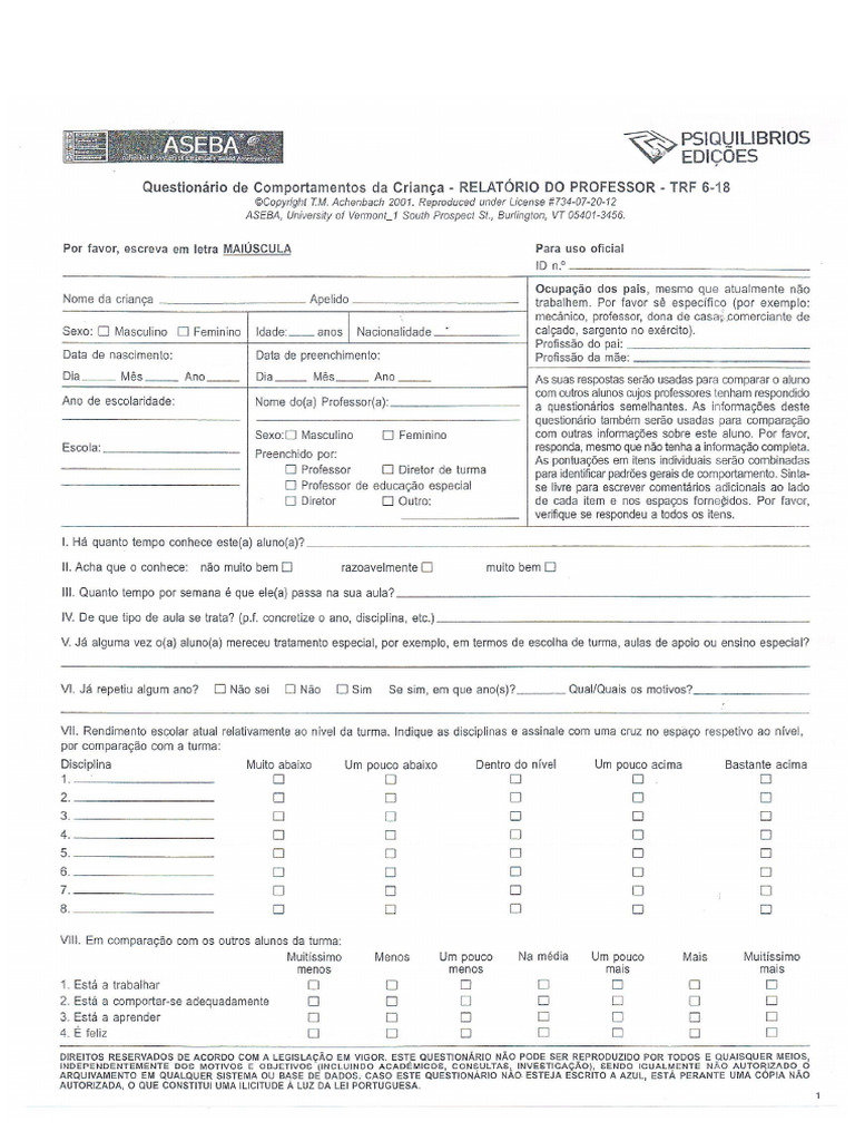 TRF 6-18 - Questionário | PDF