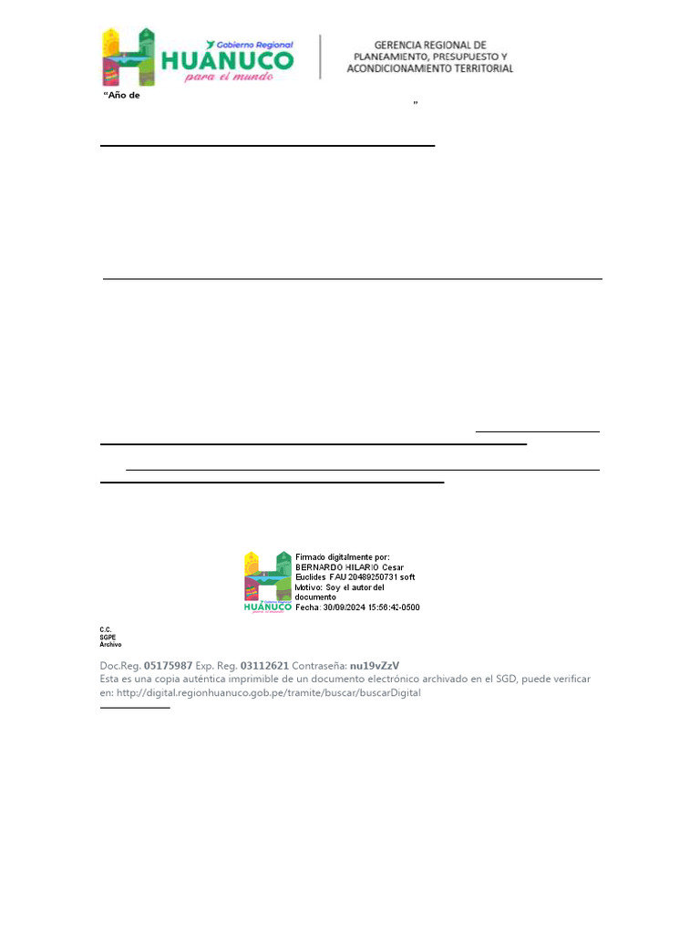 Memo Multiple #147-2024-Grh-Grppat | PDF | Planificación | Economias