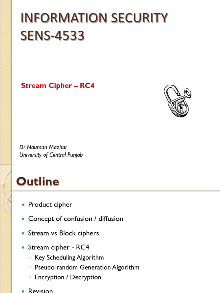 Week 4 Stream Cipher RC4 | PDF | Cipher | Secrecy