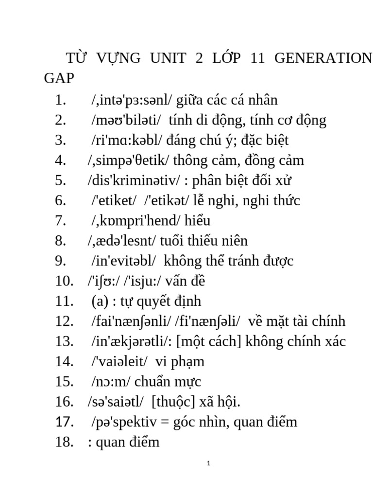 T V NG Unit 2 L P 11 | PDF