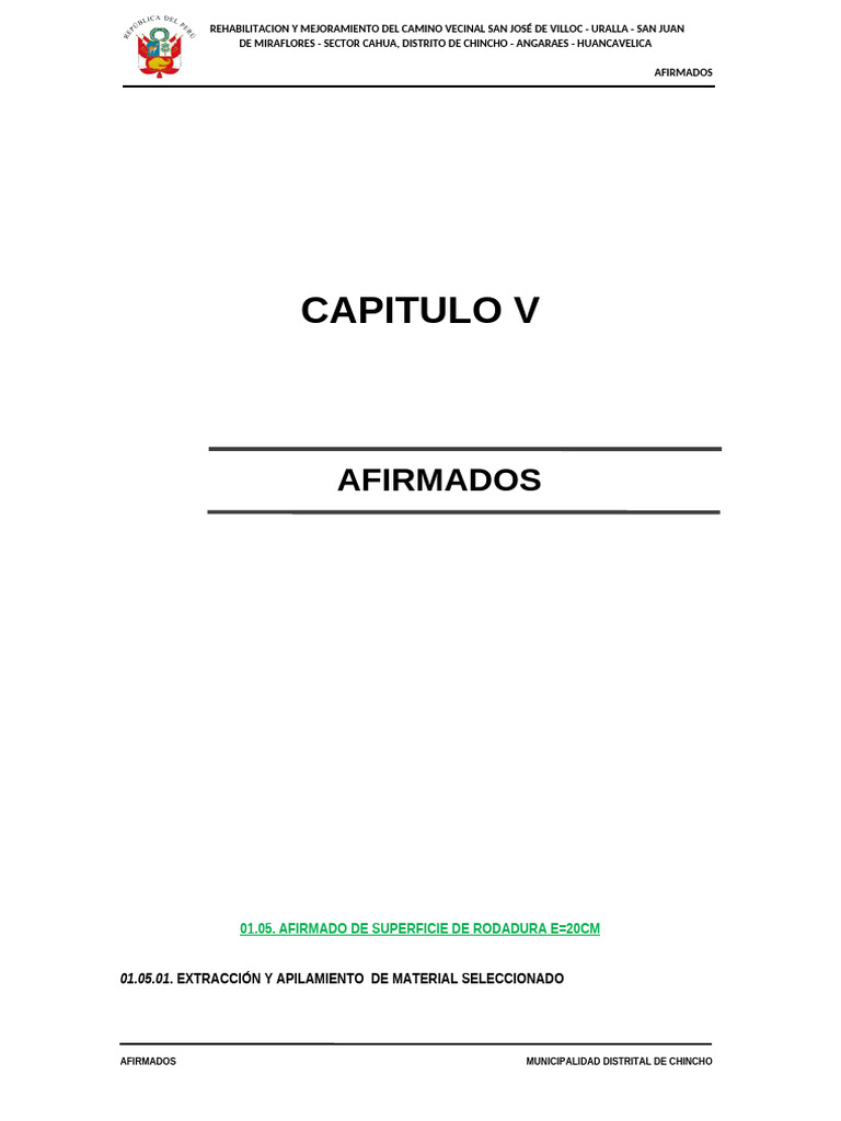 01.05 Afirmado de Superficie de Rodadura | PDF