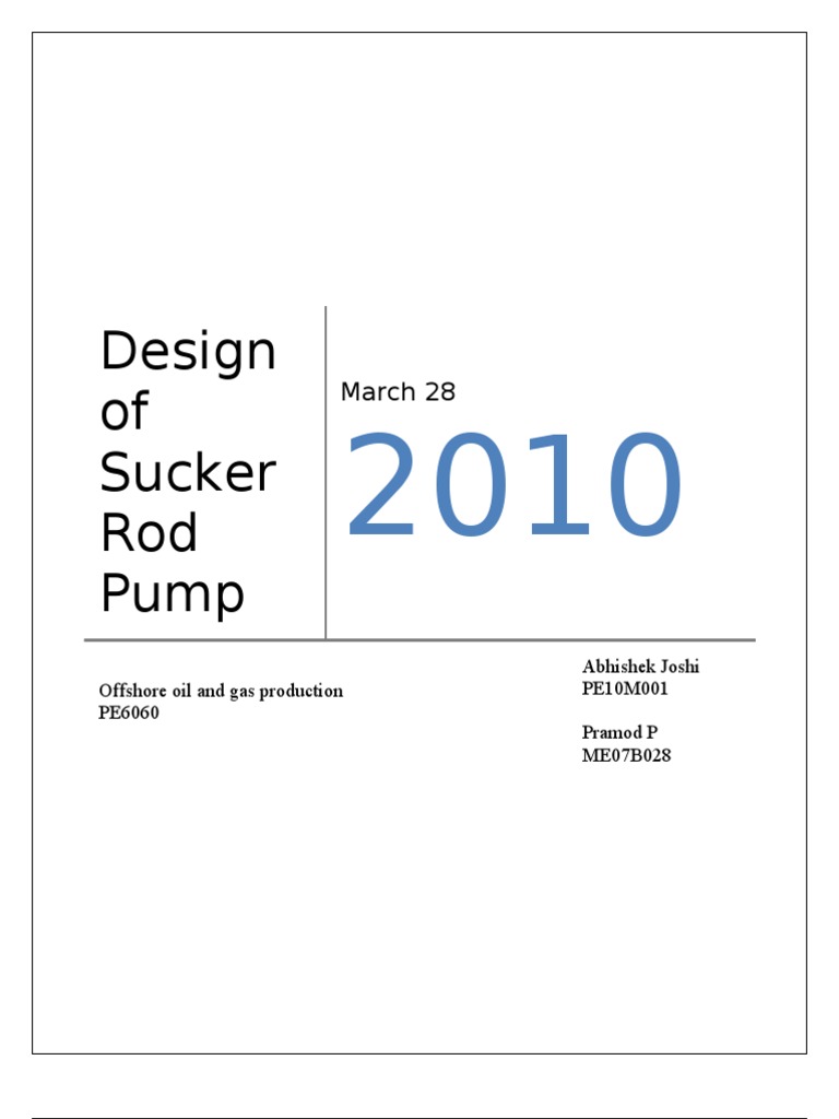 Design of Sucker Rod Pump | PDF