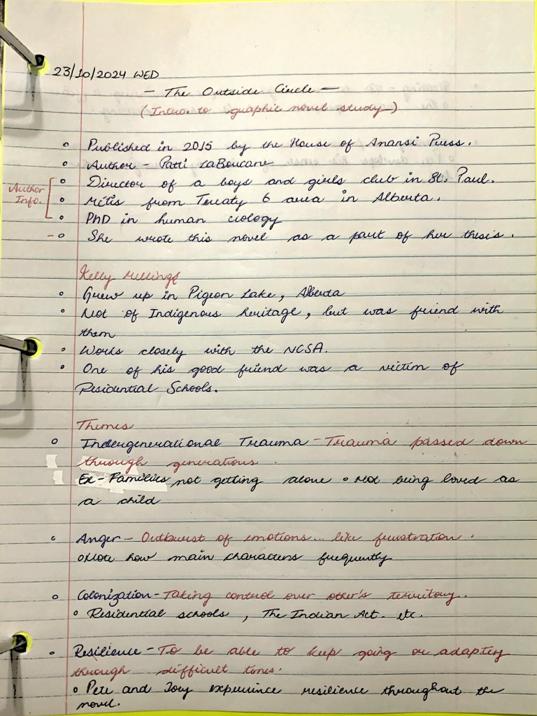 The Outside Circle Note Taking | PDF