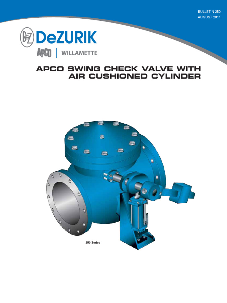 APCO 250 Swing Check Valve Overview | PDF | Valve | Pump