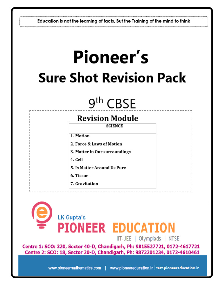 9TH Science Revision Module September 2022 | PDF | Force | Acceleration