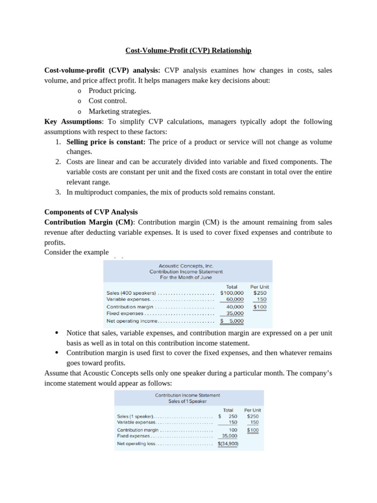 Understanding Cost-Volume-Profit Analysis | PDF | Economics | Business ...