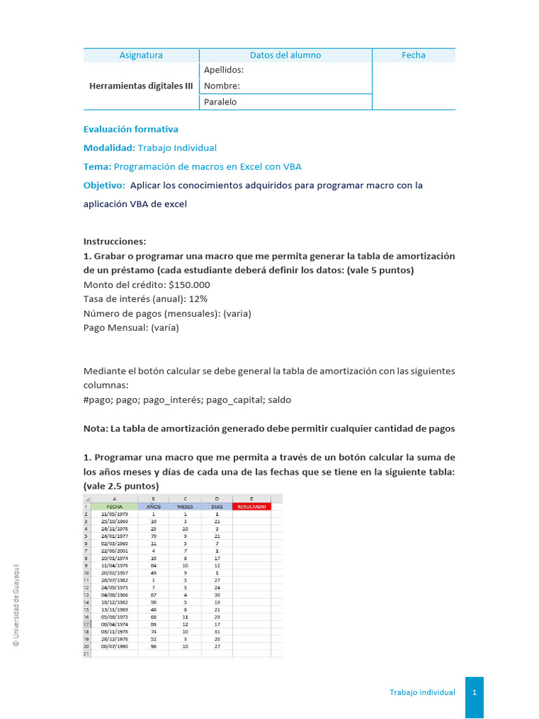 Tarea 8 Programación de Macros | PDF | Microsoft Excel | Macro (informática)