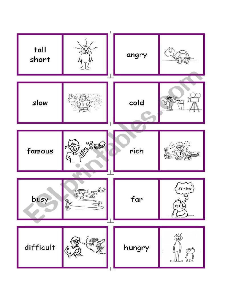 Dominoes Adjectives | PDF