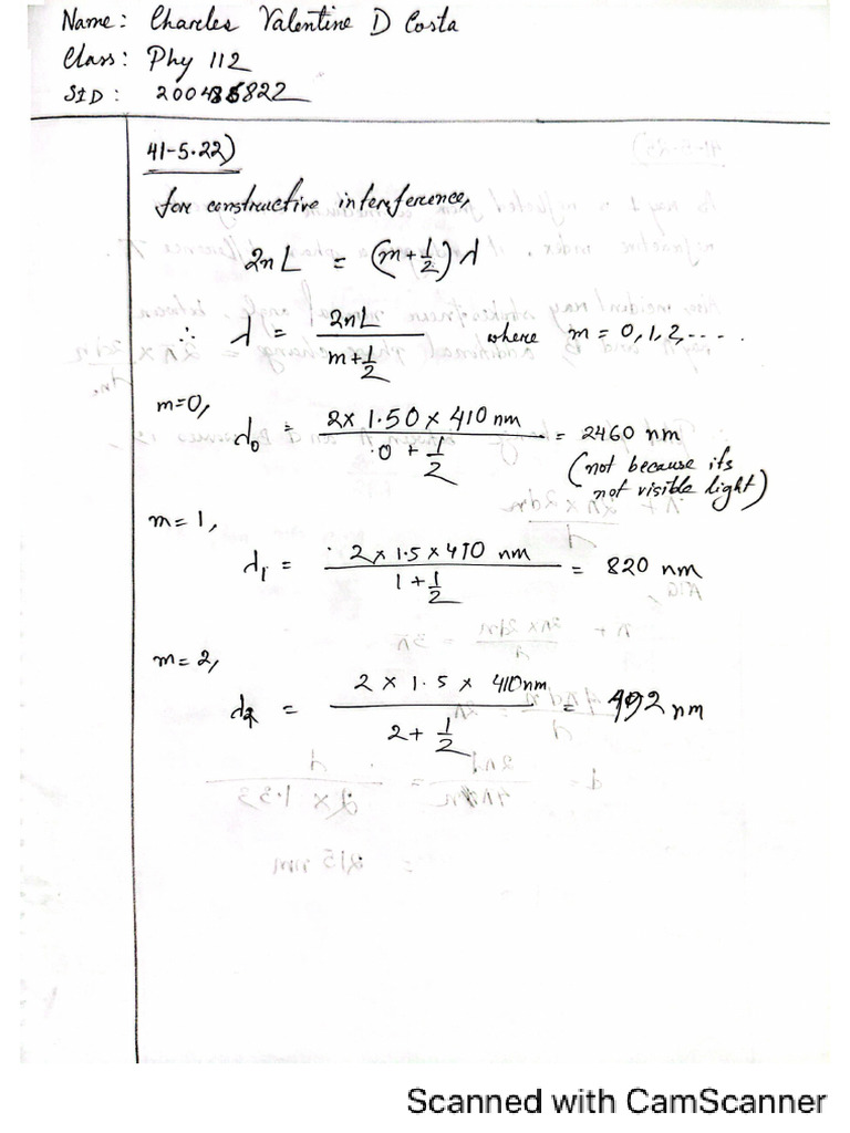 Phy 112 Assignment 6 | PDF