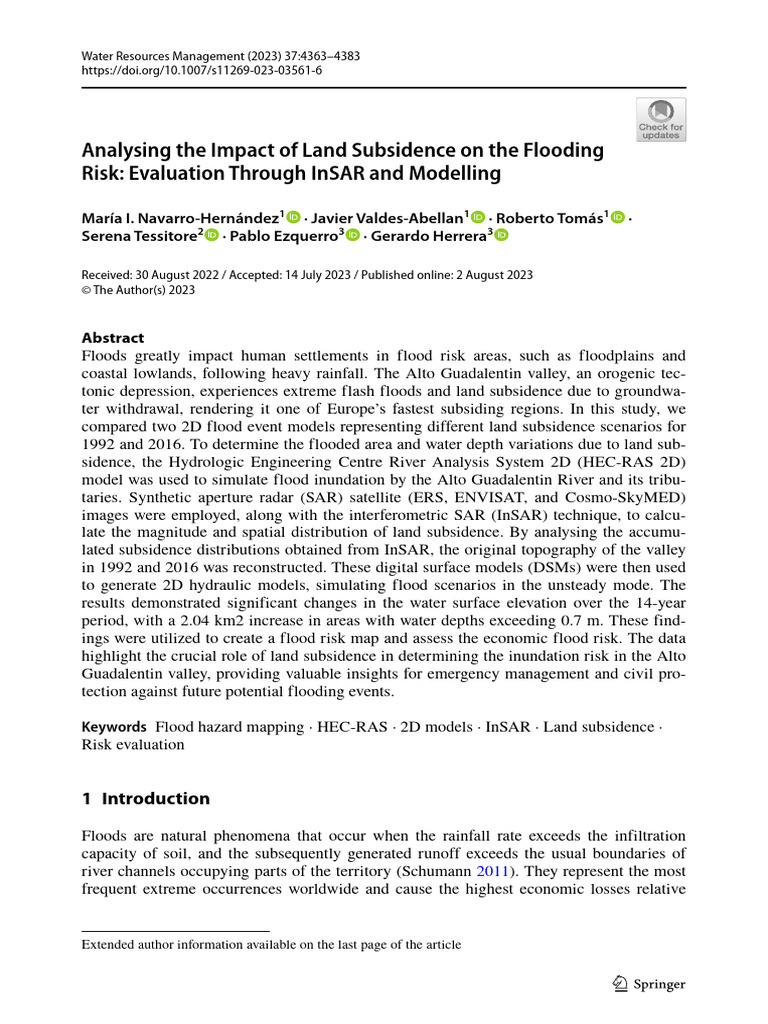 Analysing The Impact of Land Subsidence On The Flooding | PDF | Flood | Fluid Dynamics