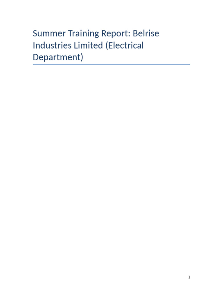 Belrise_Industries_Electrical_Internship_Report | PDF | Automation | Programmable Logic Controller