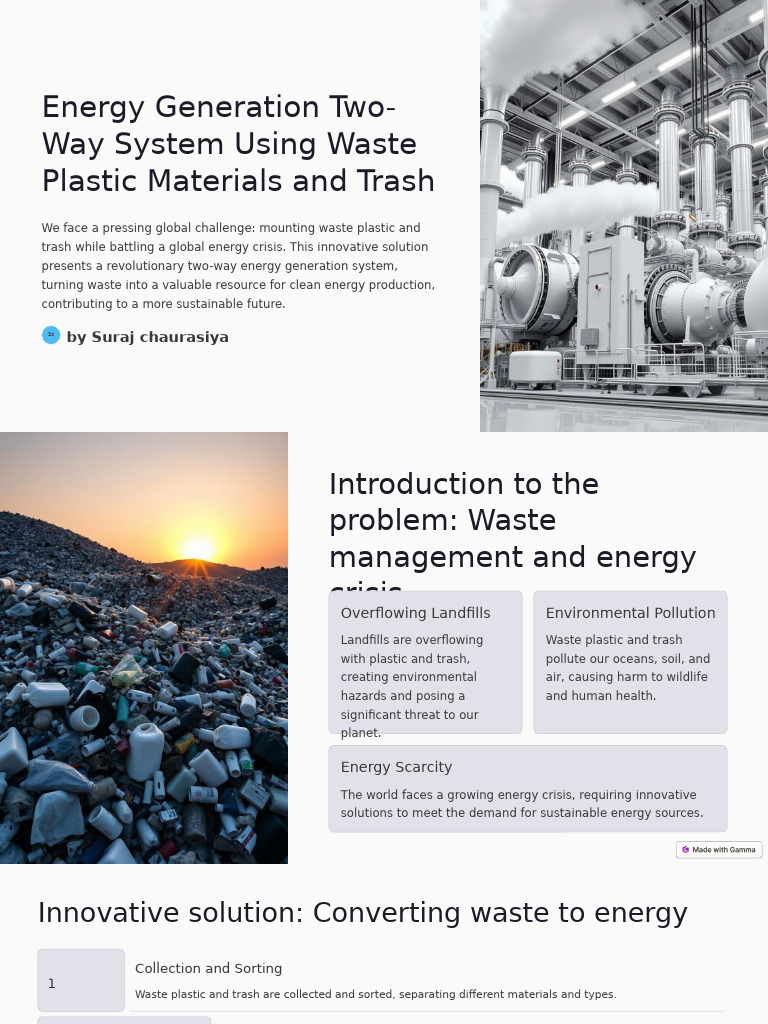 Energy Generation Two Way System Using Waste Plastic Materials and ...
