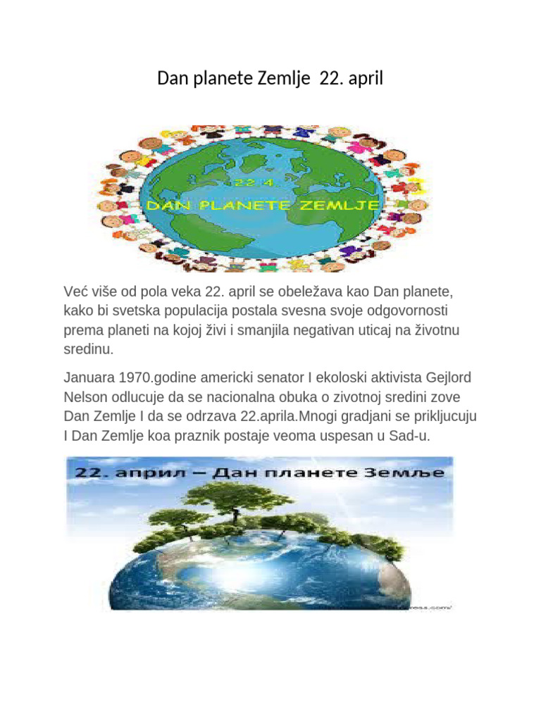 Dan Planete Zemlje 22 | PDF