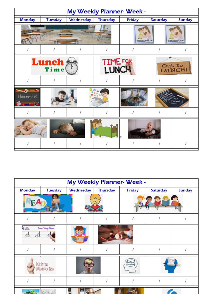Weekly Planner Kids | PDF