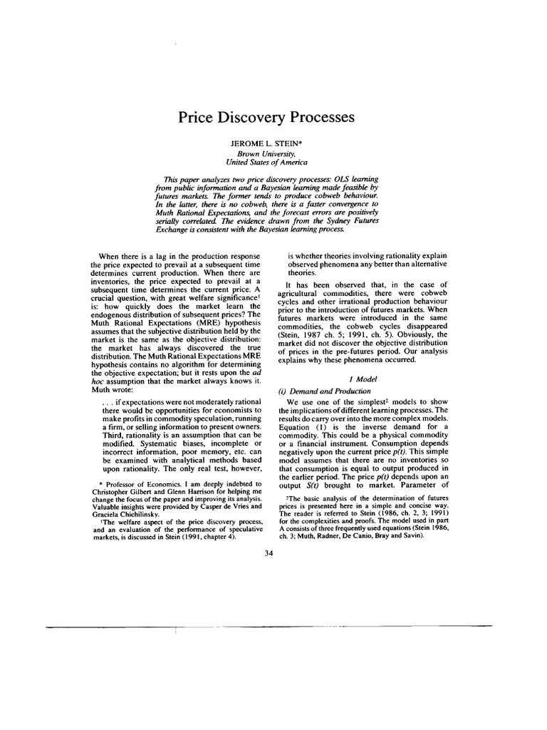 Price Discovery Processes | PDF