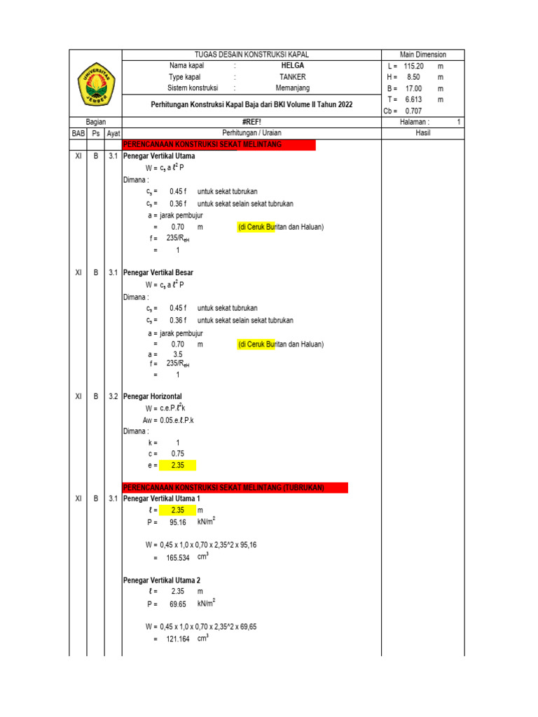 Helga DKK Sekat Melintang | PDF
