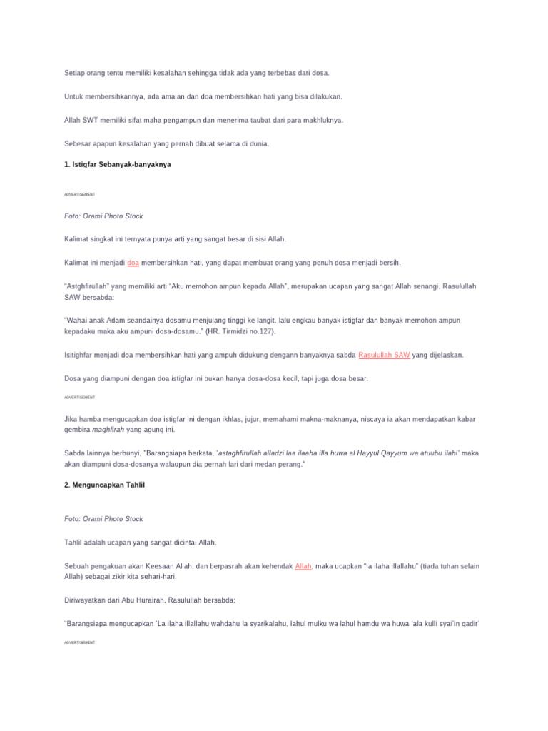 12 Amalan Pengahapus Dosa | PDF