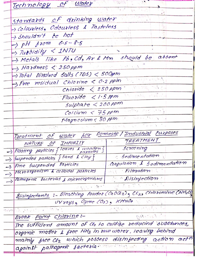 Water Technology Notes | PDF