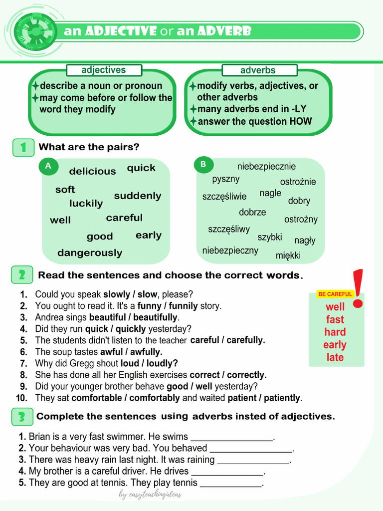 Adverbs and Adjectives | PDF