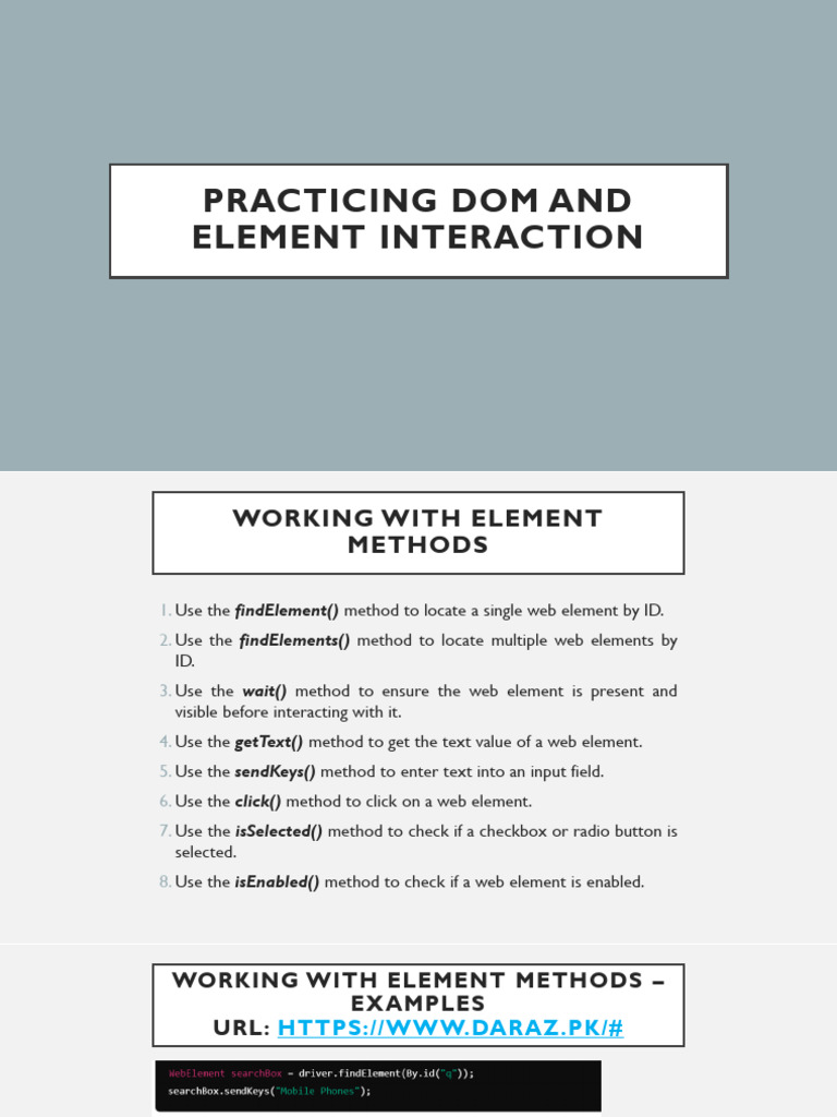Week 5 Practicing DOM and Element Interaction | PDF | X Path | World Wide Web