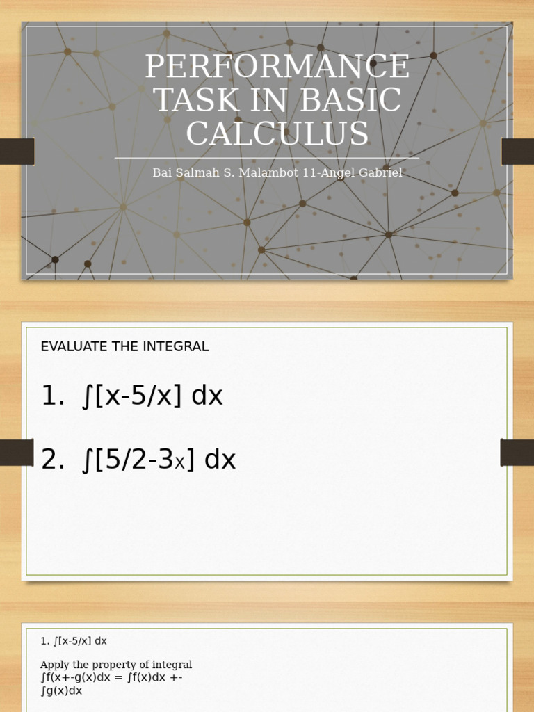 PERFORMANCE TASK IN BASIC CALCULUS | PDF