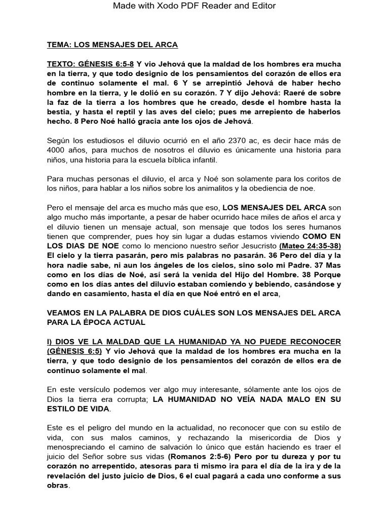 Los Mensajes Del Arca 1 | PDF | Arca de Noé | Noé