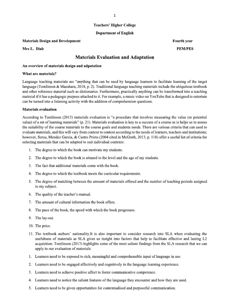 MDD Lesson1 Materials | PDF