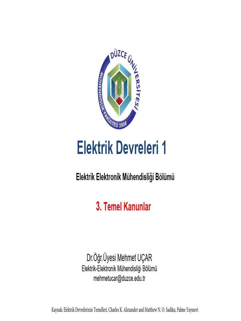 3 Elektrik Devreleri I Temel Kanunlar 1 | PDF