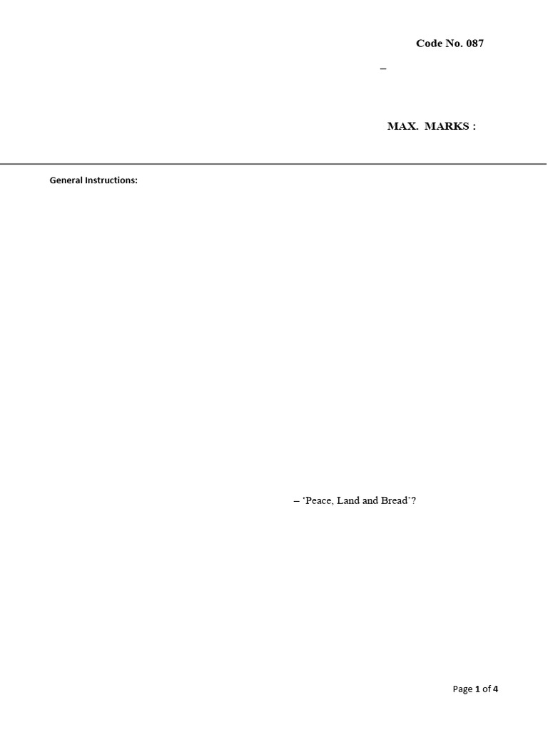 Class 9 Social Science Pre-Board 2019 | PDF