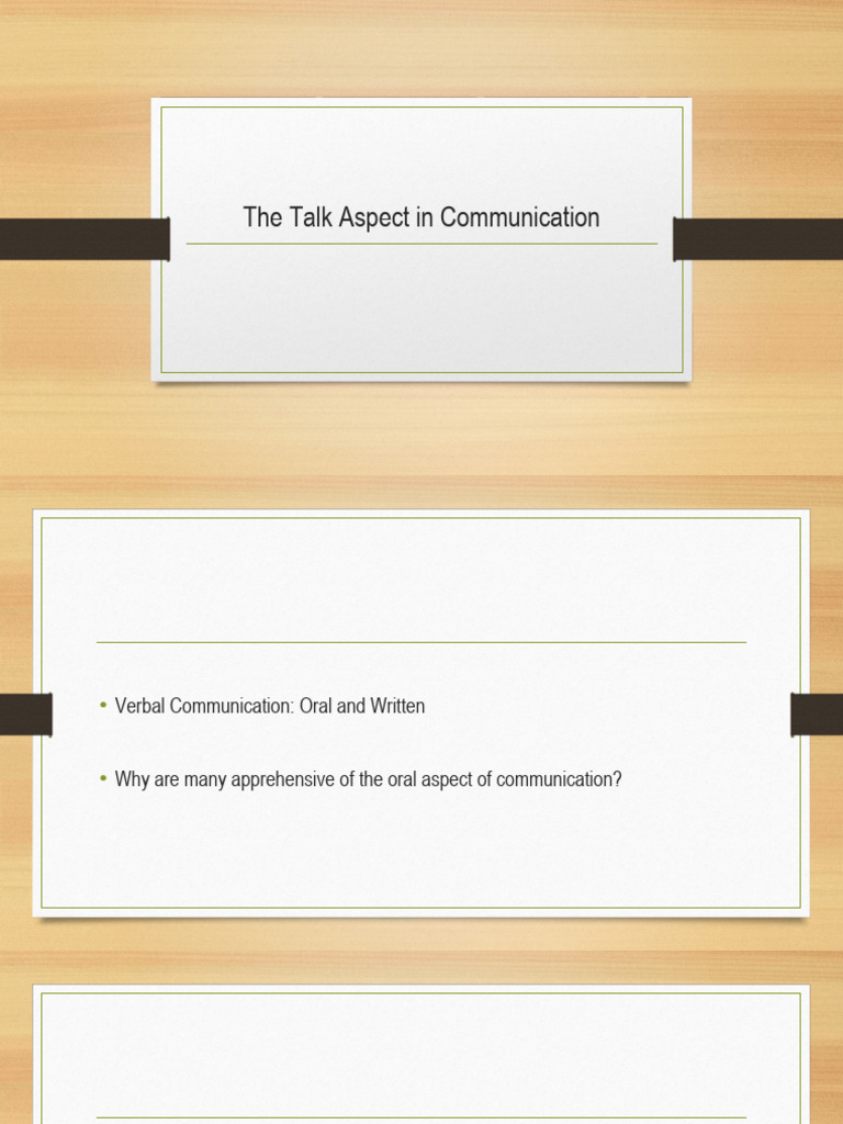 The Talk Aspect in Communication - PComm | PDF