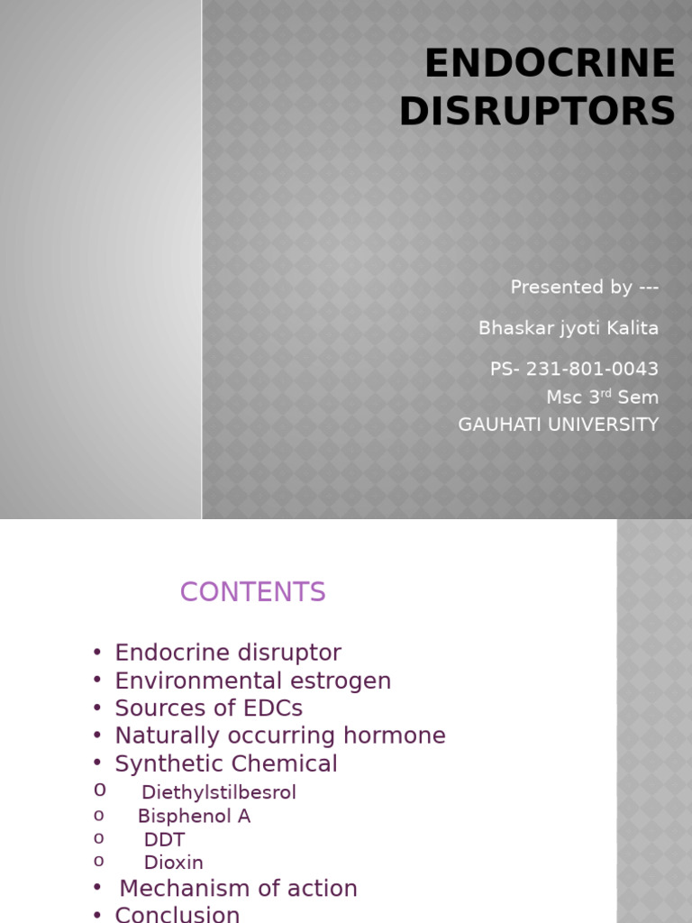 Endocrine Disruptor MSC 3rd Sem | PDF | Estrogen | Endocrine System