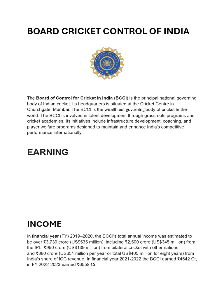 Bcci Final | PDF