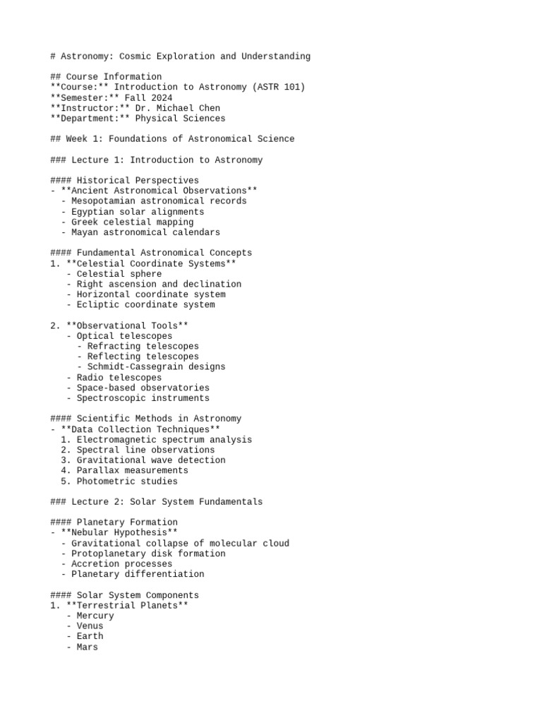 Astronomy Class Notes | PDF | Stars | Astronomy