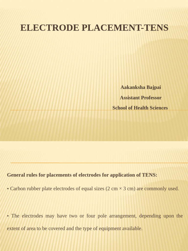 TENS Electrode Placement Guidelines | PDF