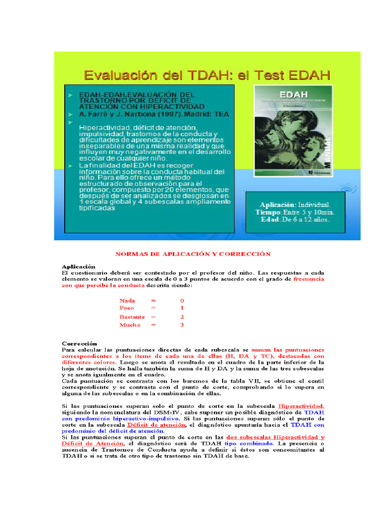 EDAH Calificacion | PDF