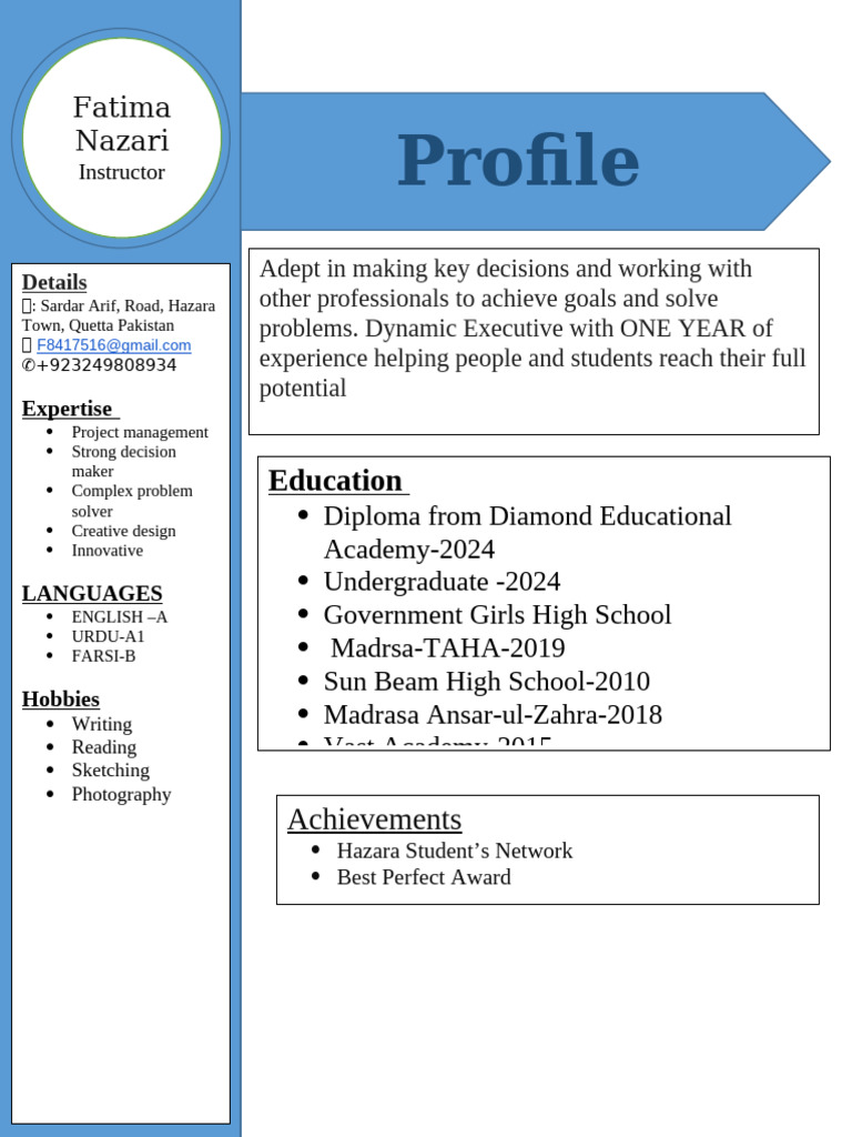 Fatima's CV | PDF