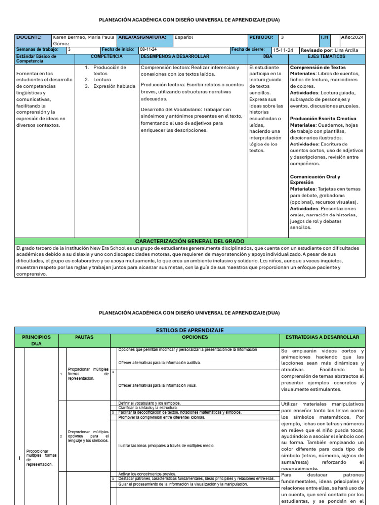 Formato Plan Dua - 2 | PDF | Evaluación | Aprendizaje