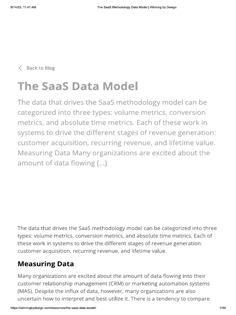 The SaaS Data Model | PDF