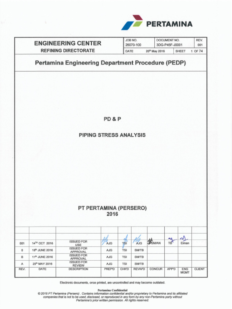 100 3DG P45F J0001 001 - PEDP PD&P Piping Stress Analysis | PDF | Fluid Dynamics | Pipe (Fluid ...