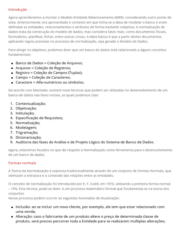 Modelo Entidade Relacionamento (MER) | PDF