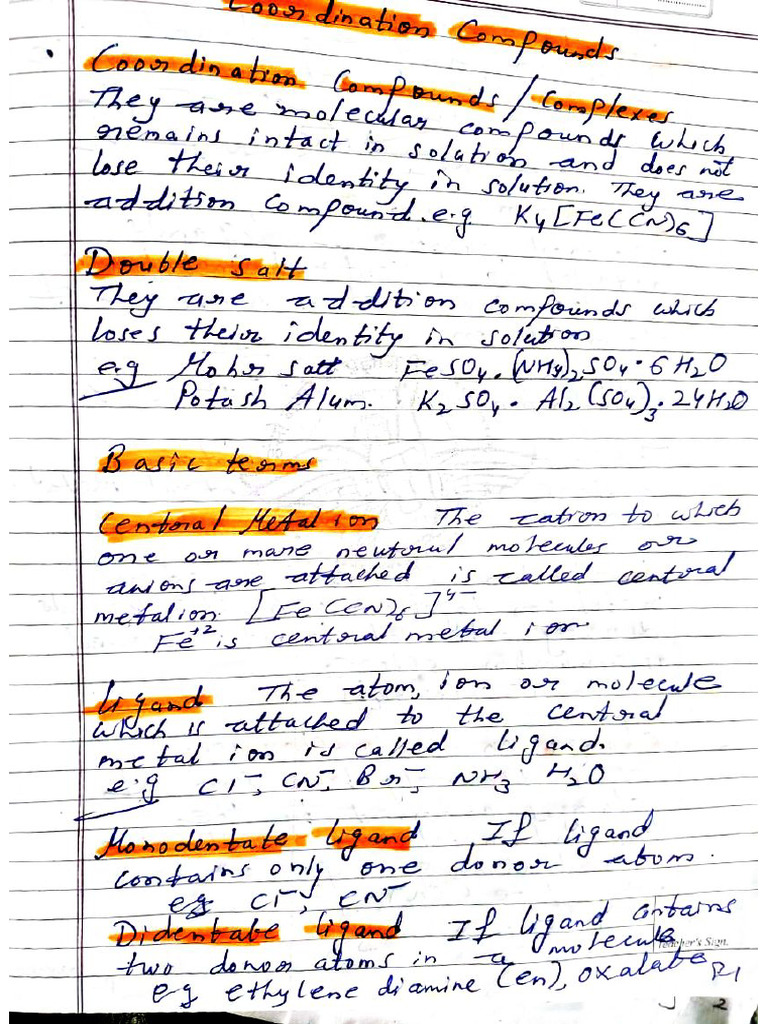 Coordination Compounds | PDF
