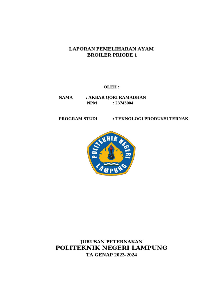 laporan pedaging qori | PDF