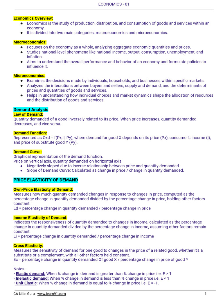 Economics for Beginners | PDF | Demand | Elasticity (Economics)