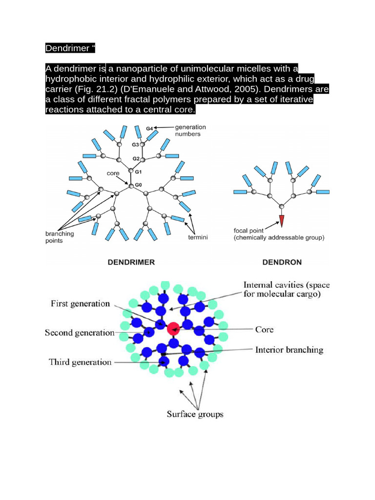 Dendrimer | PDF | Liposome | Phospholipid