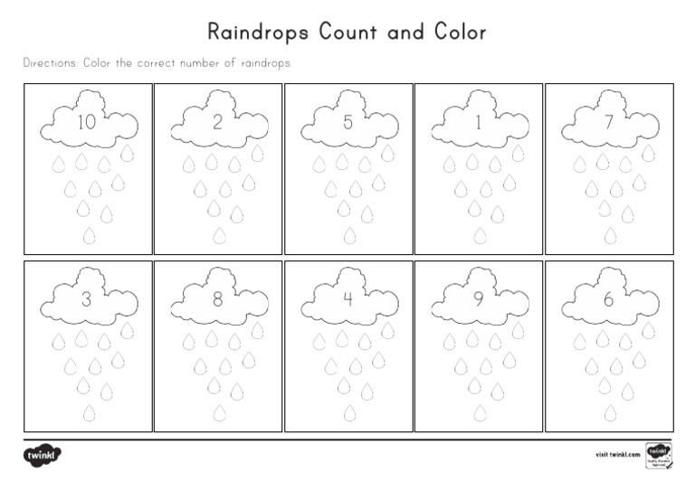 us-n-292-raindrops-count-and-color-activity-sheet | PDF