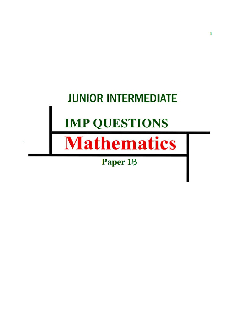 Mathematics 1B IMP Questions | PDF | Line (Geometry) | Triangle