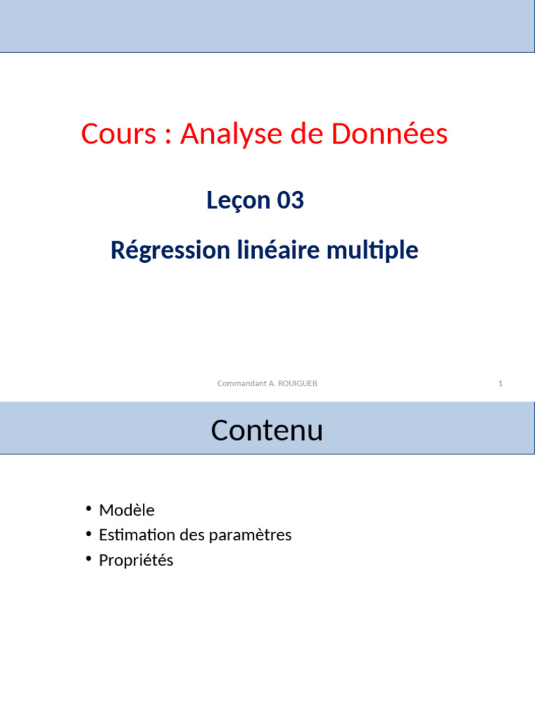 4-Regréssion Linéaire Multiple | PDF | Analyse de régression | Régression linéaire