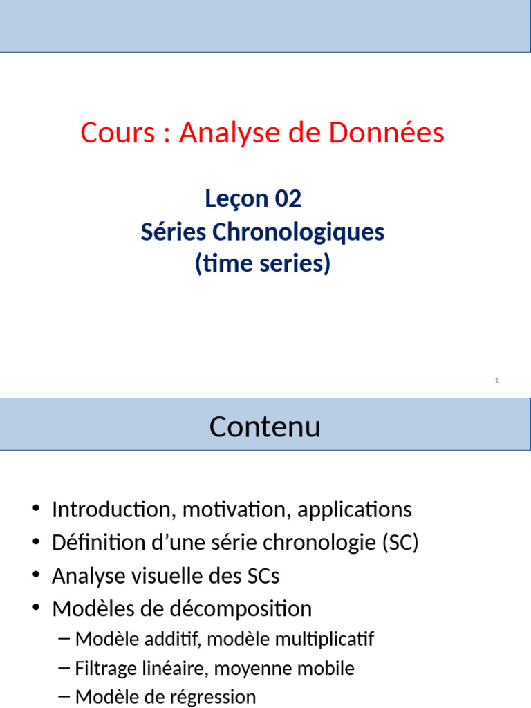 2-Séries Chronologiques | PDF | Analyse de régression | Moyenne mobile